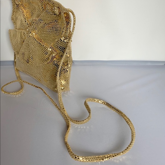 Liza Ganz New York | Bags | Vintage Liza Ganz Metallic Gold Flap ...
